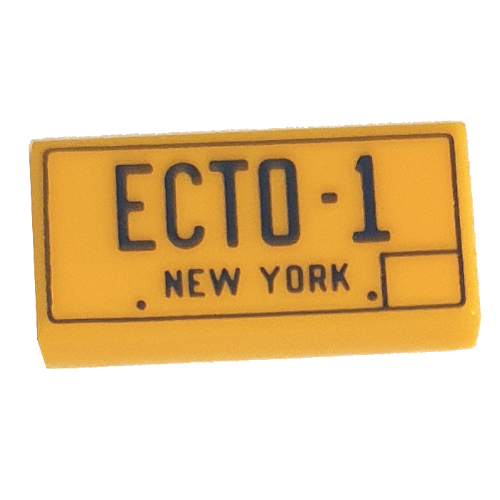 LEGO PART 3069bpr0138 Tile 1 x 2 with 'ECTO-1' and 'NEW YORK' License ...