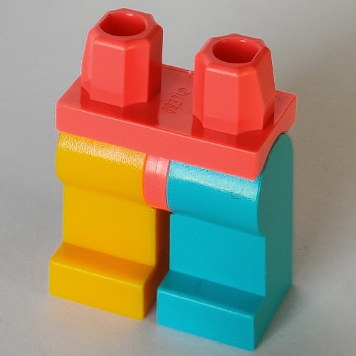LEGO PART 970l42r44 Hips and Medium Azure Left Leg, Bright Light Orange ...
