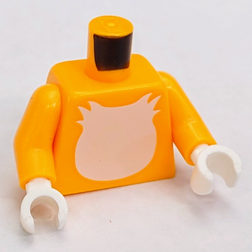 LEGO PART 973c34h27pr6758 Torso, White Fur Chest print, Orange Arms ...