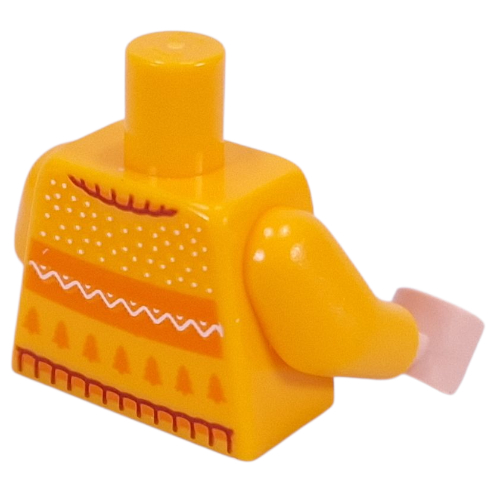 LEGO PART 973c38h02pr0001 Torso, Christmas Sweater, Mandrake, Orange ...