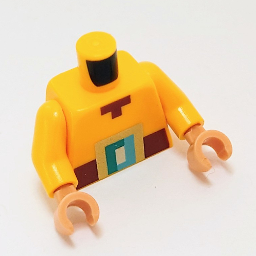 LEGO PART 973c38h13pr6425 Torso, Minecraft Pixelated Reddish Brown Belt ...