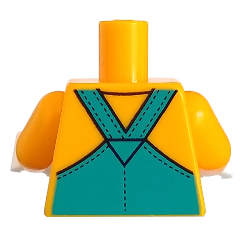 LEGO PART 973c38h27pr6649 Torso, Dark Turquoise Overall, Paint ...