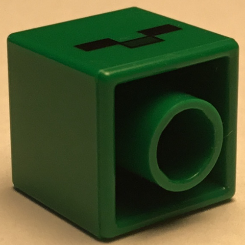 LEGO PART 19729pr0003 Minifig Head Special, Cube with Zombie Face Print ...