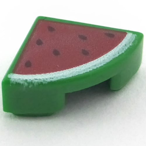 LEGO PART 25269pr0002 Tile Round 1 x 1 Quarter with Watermelon Print ...