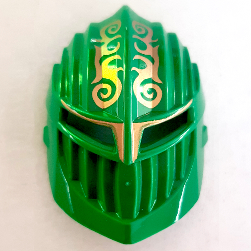 LEGO PART 47470pr0001 Large Figure Mask / Visor, Rascus with Gold Print ...