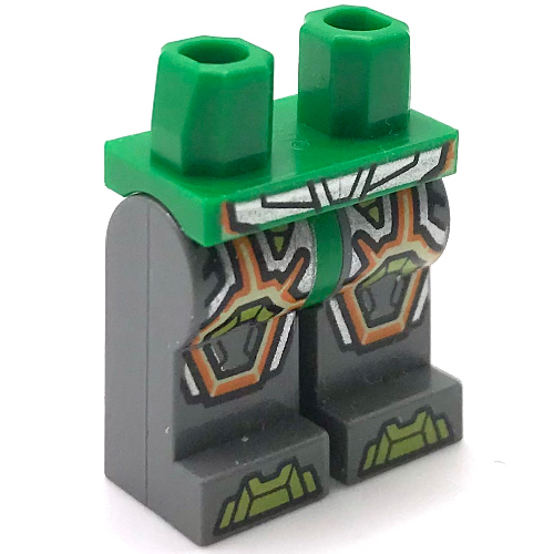 LEGO PART 970c12pr1141 Hips and Dark Bluish Gray Legs with Lime Armor ...