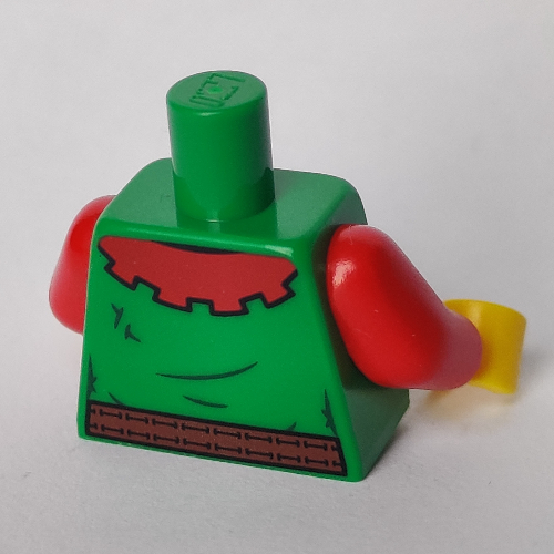 LEGO PART 973c22h01pr6191 Torso Tunic, Forestman, Red Collar, Dark ...