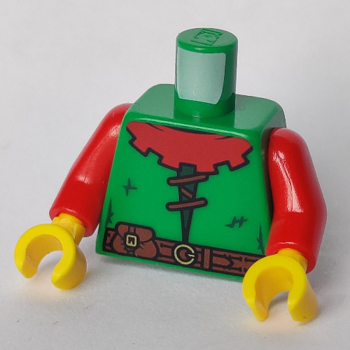 LEGO PART 973c22h01pr6191 Torso Tunic, Forestman, Red Collar, Dark ...