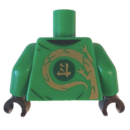 LEGO PART 973c31h03pr4521 Torso Robe, Black Trim, Gold Dragon Print ...