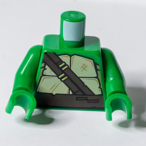 LEGO PART 973c31h31pr2267 Torso Turtle Shell with Dark Brown Horizontal ...