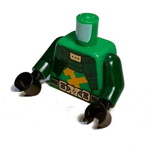 LEGO PART 973c35h03pr0001 Torso Robes, Dark Green Armour, Light Bluish ...