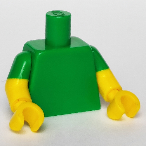LEGO PART 973g31c01h01 Torso, Dual Molded Arms with Green Sleeves ...