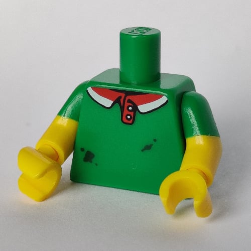 LEGO PART 973g31c01h01pr2748 Torso, Dual Molded Arms, Polo Shirt with ...