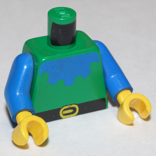 LEGO PART 973c28h01pr0049 Torso Tunic, Blue Collar, Black Belt Print ...