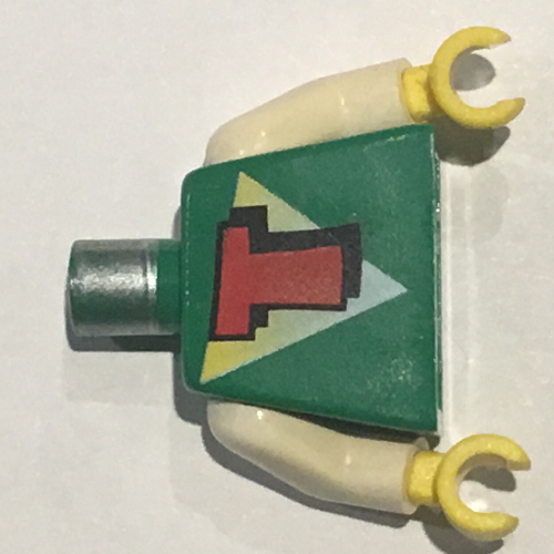 LEGO PART 973c27h01pr0039 Torso White and Yellow Triangle and Red 'T ...