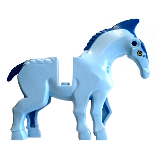 LEGO PART 01586pr0001 Creature, Direhorse with Blue Mane and Tail print ...