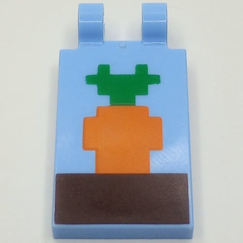 LEGO PART 30350bpr0004 Tile Special 2 x 3 with 2 Clips with Minecraft ...