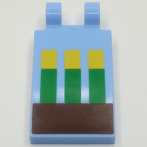 LEGO PART 30350bpr0005 Tile Special 2 x 3 with 2 Clips with Minecraft ...