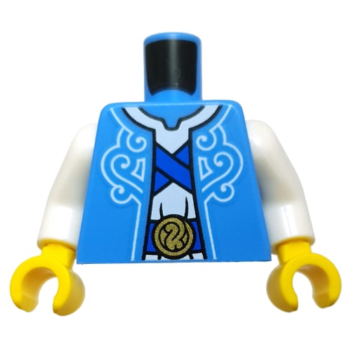 LEGO PART 973c27h01pr0043 Torso Robe, White Tunic, Blue Trim, Belt ...