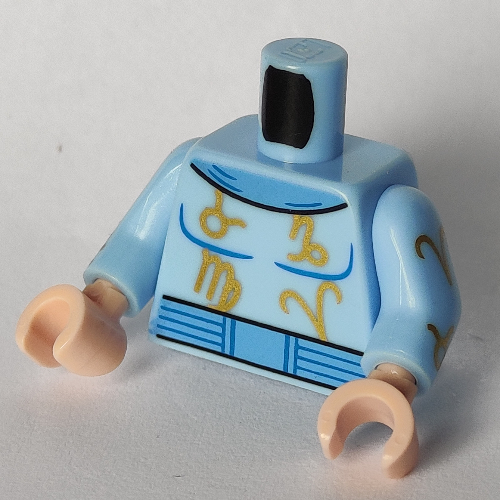 LEGO PART 973c29h02pr3717 Torso Bodysuit, Gold Zodiac Symbols, Medium ...