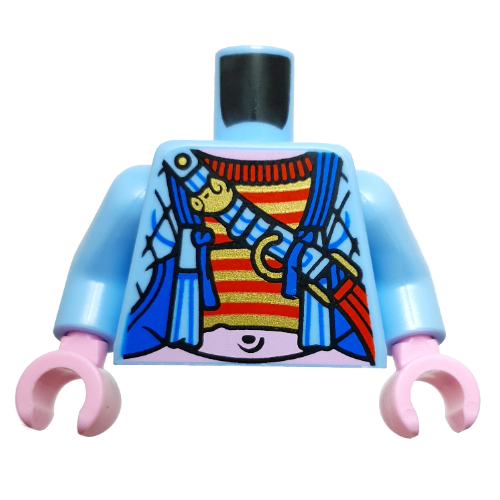 LEGO PART 973c29h43pr6911 Torso, Jacket with Strap, Gold/Red Stripes ...
