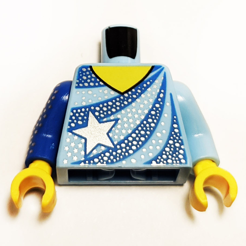 LEGO PART 973e112pr0001 Torso, Odd Arms, Blue Stripes, Silver Stars ...