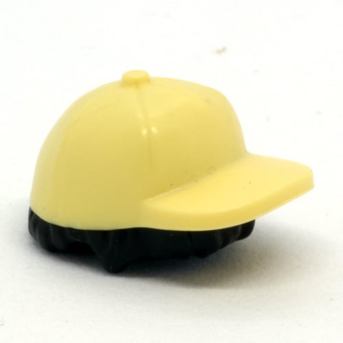 LEGO PART 101661pat0001 Hair and Hat, Cap, Black Hair Pattern ...