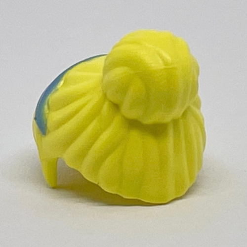 LEGO PART 15673pr0001 Hair Top Knot Bun and Medium Blue Hair Band Print ...