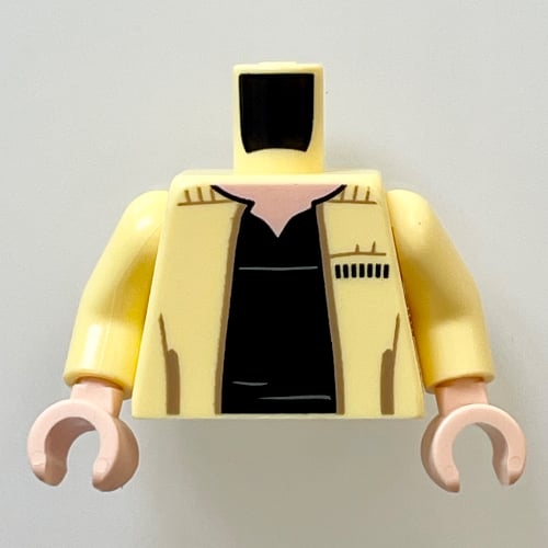 LEGO PART 973c44h02pr6778 Torso, Jacket, Black Shirt print, Bright ...