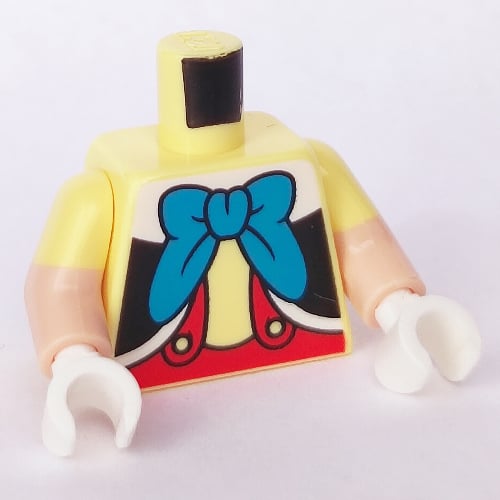 LEGO PART 973g44c02h27pr6544 Torso, Dual Molded Arms, White/Black Shirt ...