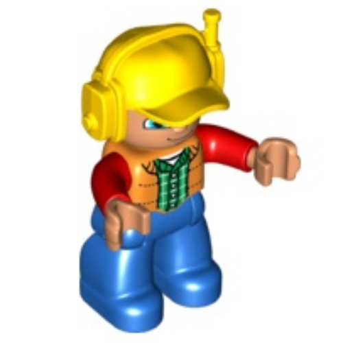 LEGO PART 10111pr0033 Duplo Figure with Headset and Cap Yellow, with ...