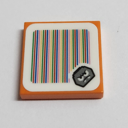 LEGO PART 3068bpr9686 Tile 2 x 2 with Goombrat and Barcode Print ...