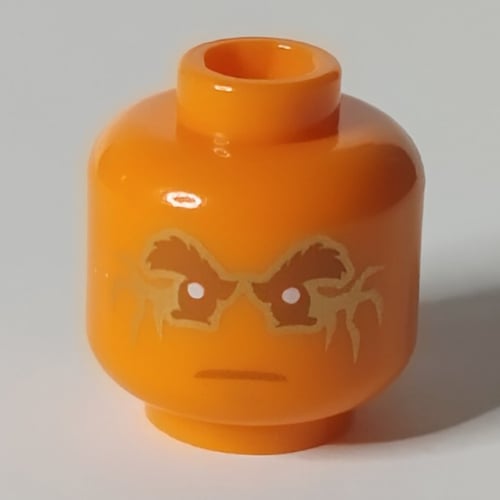 LEGO PART 3626cpr1677 Minifig Head Cole, Dark Orange Eyebrows, Mouth ...