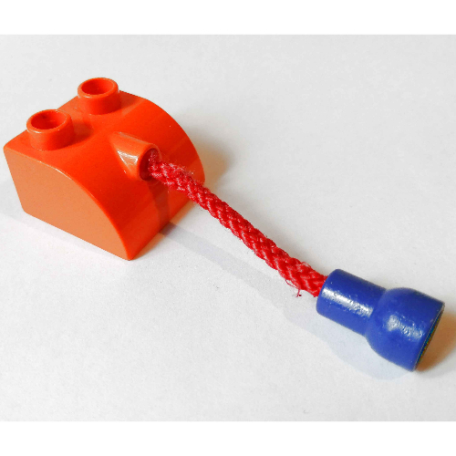 LEGO PART 44198c01 Duplo Animal Brick 2 x 2 Rounded with Red Rope Tail ...