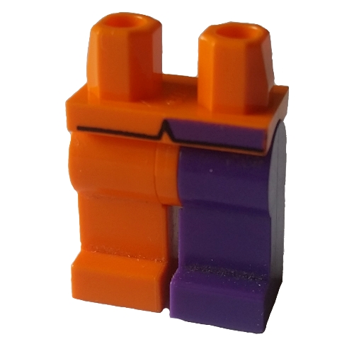 LEGO PART 970l09r34pr0303 Hips and Dark Purple Left Leg, Orange Right ...