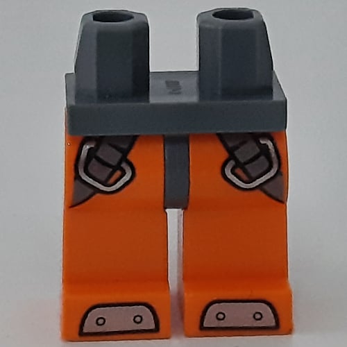 LEGO PART 970c34pr0841 Hips and Orange Legs with Straps, Buckles, Steel ...