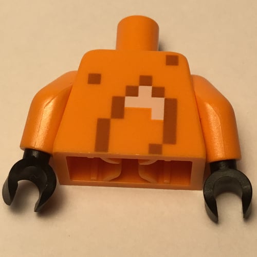LEGO PART 973c34h03pr5978 Torso Pixelated White Stomach Print, Orange ...
