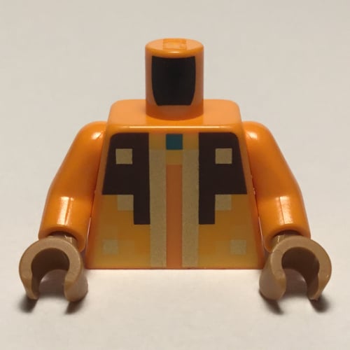 LEGO PART 973c34h23pr6714 Torso, Dark Brown/Gold Pixels print ...