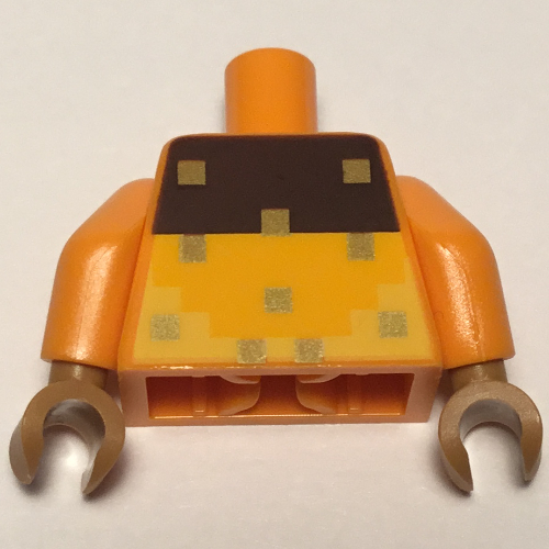LEGO PART 973c34h23pr6714 Torso, Dark Brown/Gold Pixels print ...