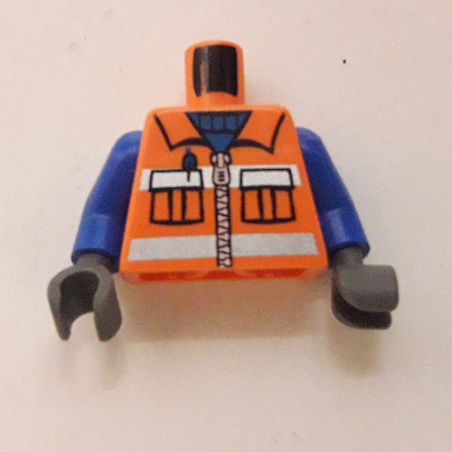 LEGO PART 973c28h12pr0263 Torso Vest with Reflective Stripes, Zipper ...