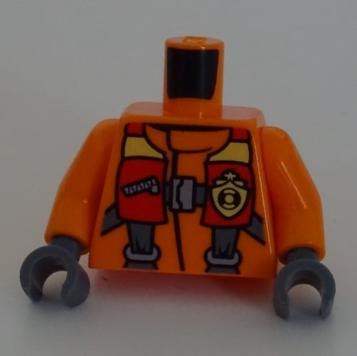LEGO PART 973c34h12pr2351 Torso Jacket with Safety Harness and ...