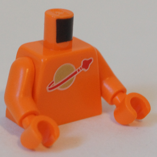 LEGO PART 973c34h34pr9645 Torso Classic Space Logo (2019) Print, Orange ...