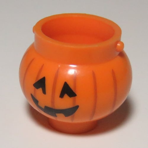 LEGO PART 98374pr0002 Minifig Pot Small with Handle Holders and Jack O ...