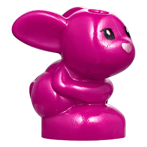 LEGO PART 18852pr0004 Animal, Rabbit / Bunny, Baby Sitting with Black ...