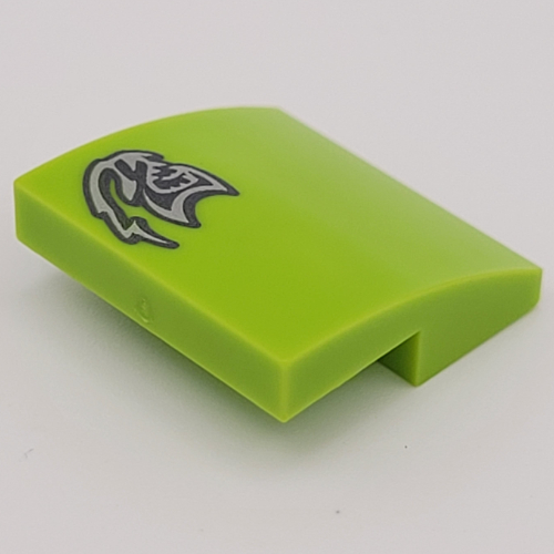 LEGO PART 15068pr0107 Slope Curved 2 x 2 x 2/3 with Silver Graffiti ...