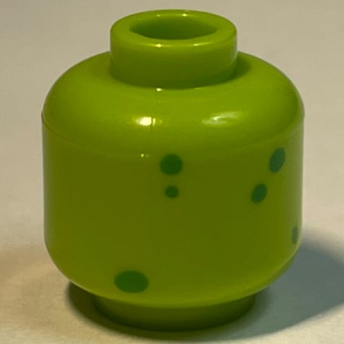 LEGO PART 28621pr4236 Minifig Head Alien, 3 Eyes, Green Spots print ...