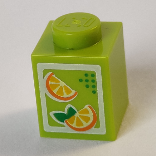 LEGO PART 3005pr9993 Brick 1 x 1 with Oranges Print [Juice Carton ...