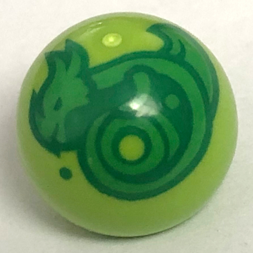 LEGO PART 32474pr1036 Technic Ball Joint with Green/Dark Green Dragon ...