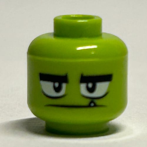 LEGO PART 3626cpr2034 Minifig Head Beast Boy, Wide Eyes and Single ...