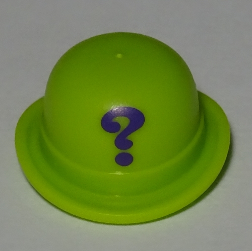 LEGO PART 95674pr0004 Hat, Bowler with Purple Question Mark '?' print ...